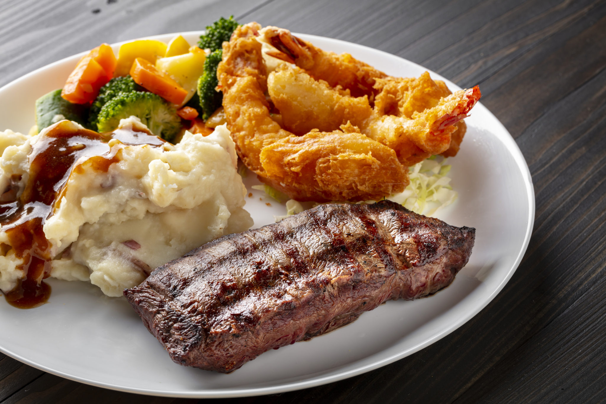 FLAT IRON STEAK & PRAWNS - Brookfields